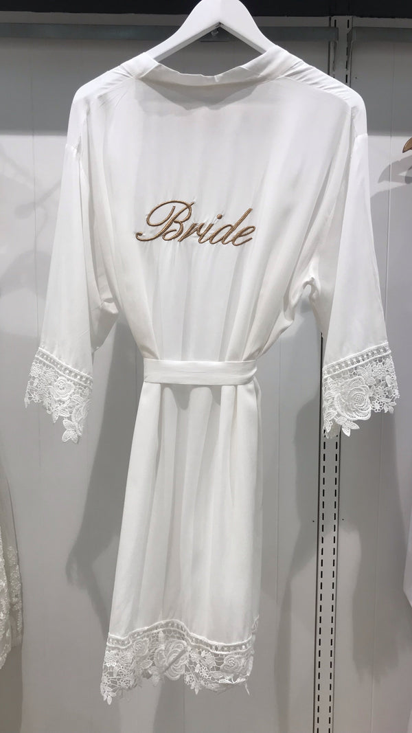 Embroidered Bride Robe - South Coast Brides